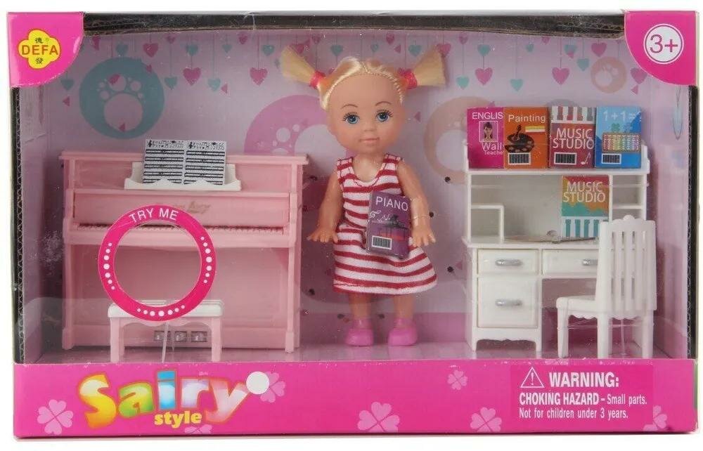 Кукла DEFA Lucy "Маленькая пианистка", 11 см, звук, в коробке