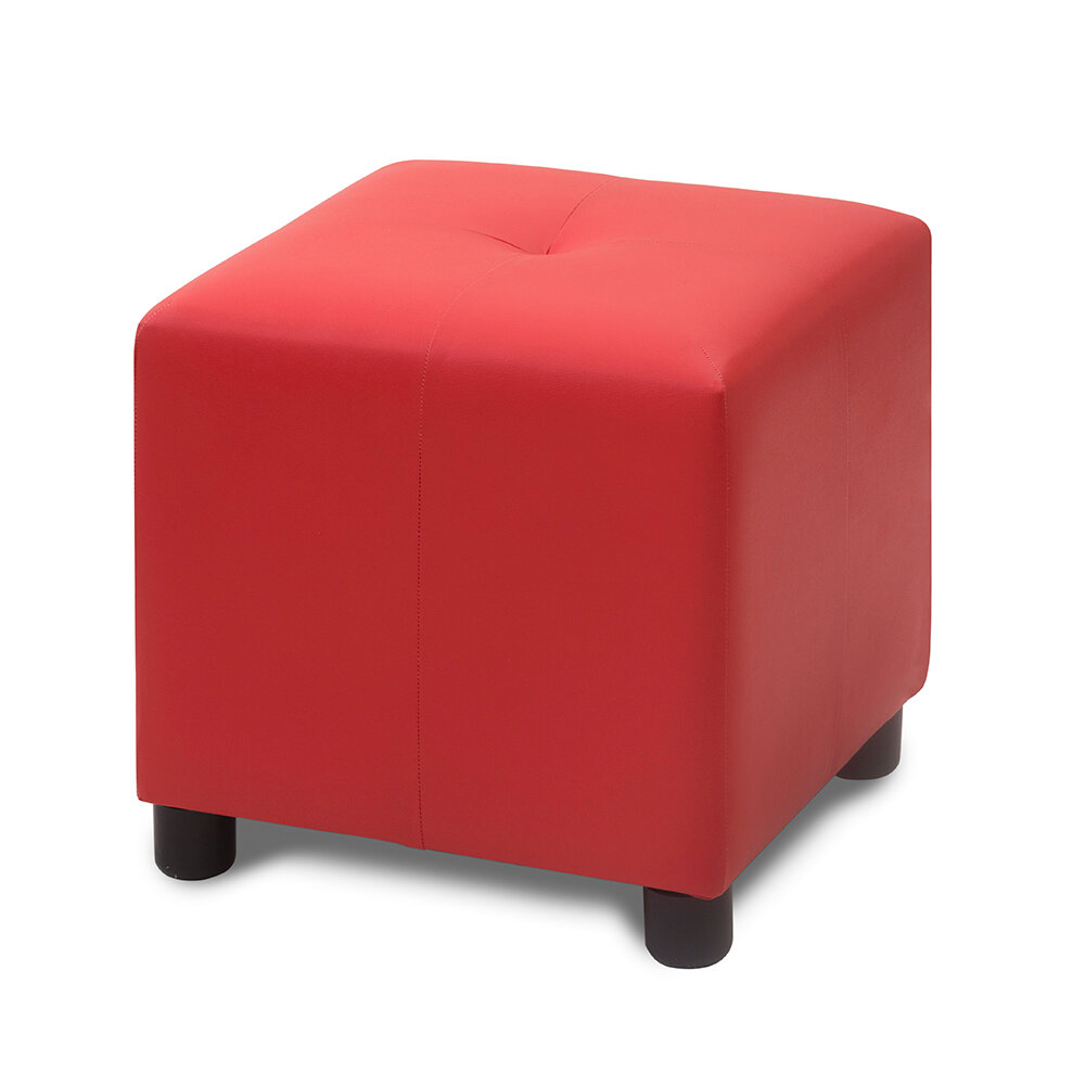 Пуф Куба красный, квадратный, искусственная кожа, 40 х 40 см