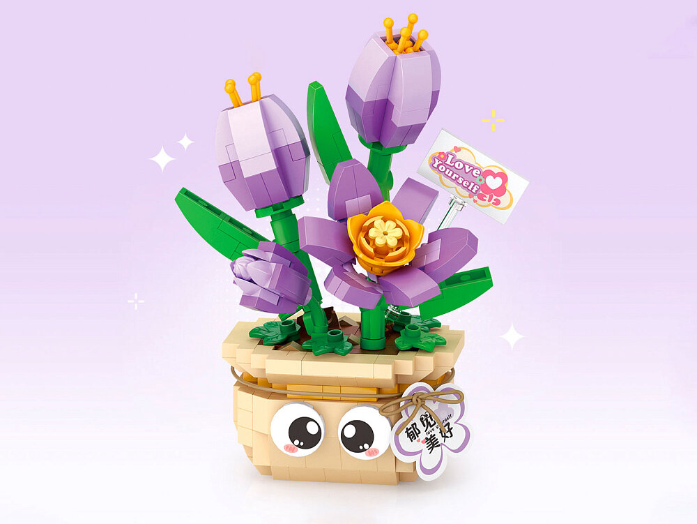 Конструктор LOZ 8842_MK Конструктор Тюльпаны в горшочке