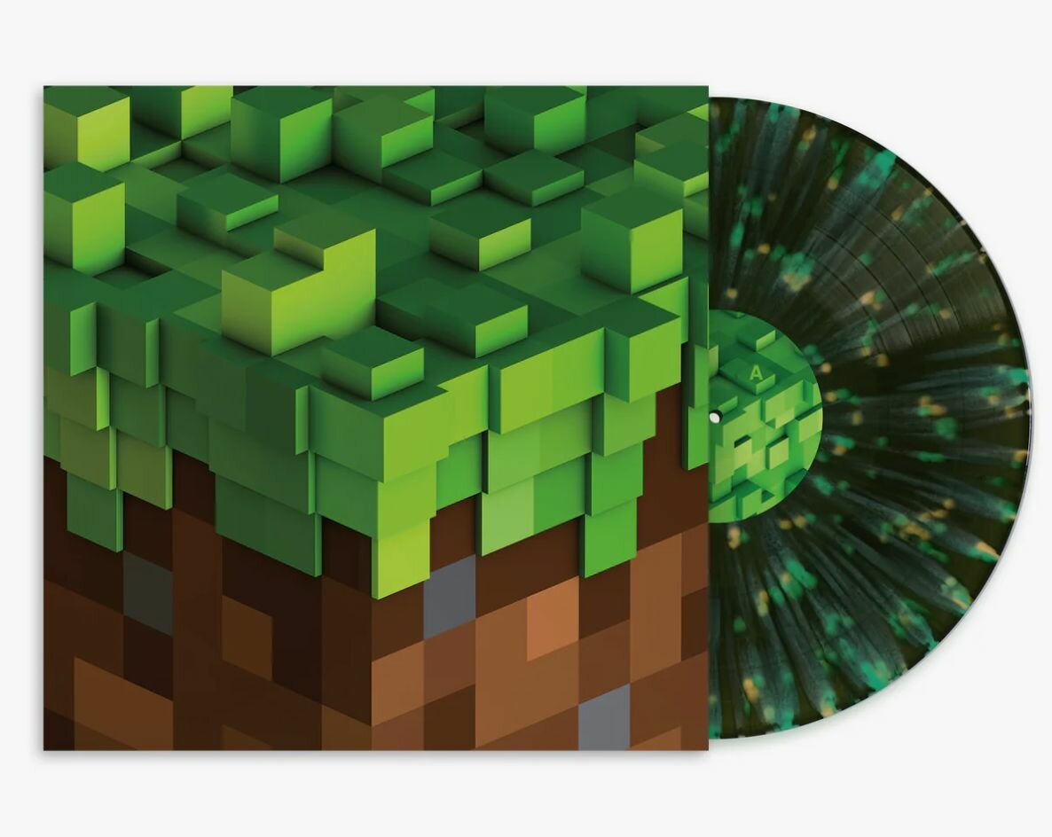 Minecraft - C418 OST (Earth Confetti, Black-Green-Yellow Splatter, Volume Aplha Limited Soundtrack) Цвет Земляного Конфетти, Виниловая Пластинка, Саундтрек Майнкрафт