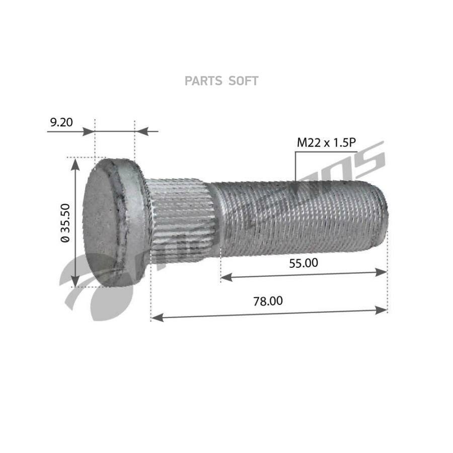 780197 MANSONS Болт крепления колеса (М22х1,5 L78/l55)