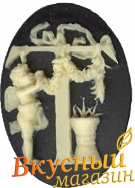 Молд для шоколада/мастики силиконовый Камея Буква Т, 4х3 см. (Набор из 2 шт.)