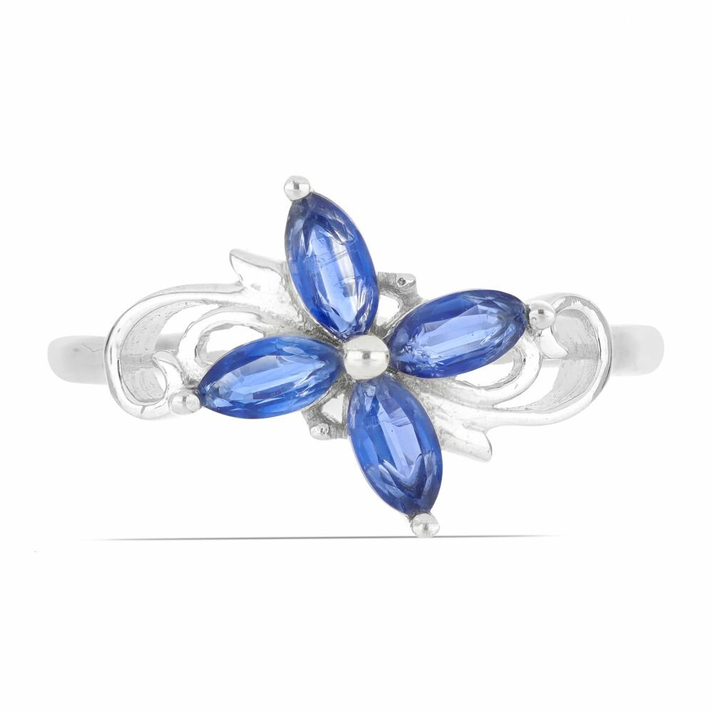 Кольцо, серебро, 925 проба, родирование, кианит