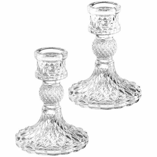 Набор подсвечников Elan Gallery 7,7*7,7*10 см, прозрачный, стекло, 2 предмета (390237)
