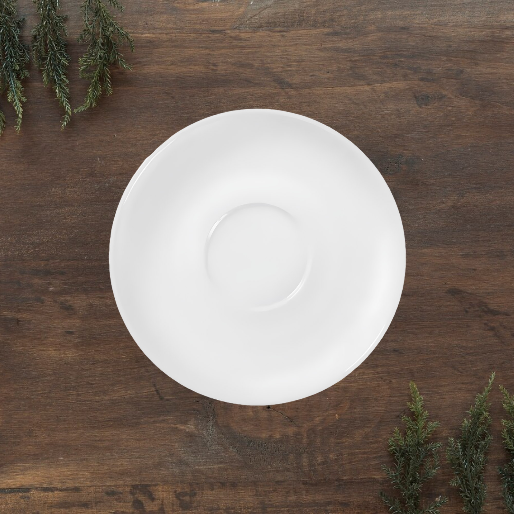 Блюдце круглое белое из фарфора Cameo для чашки, 160x160x23 мм, 8 шт