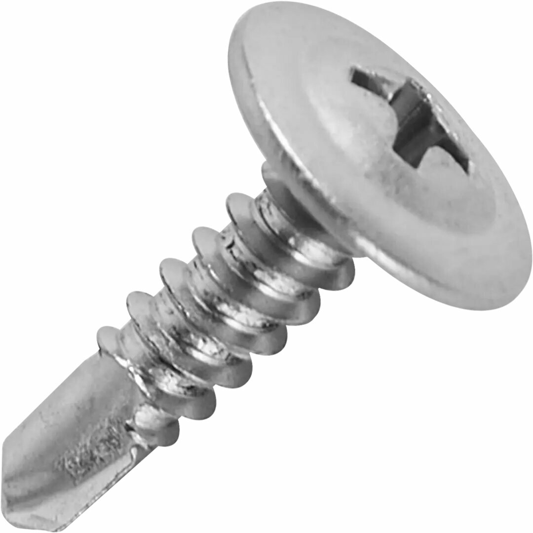 Саморезы по металлу с пресс-шайбой со сверлом нержавеющая сталь 4.2x16 28 шт.