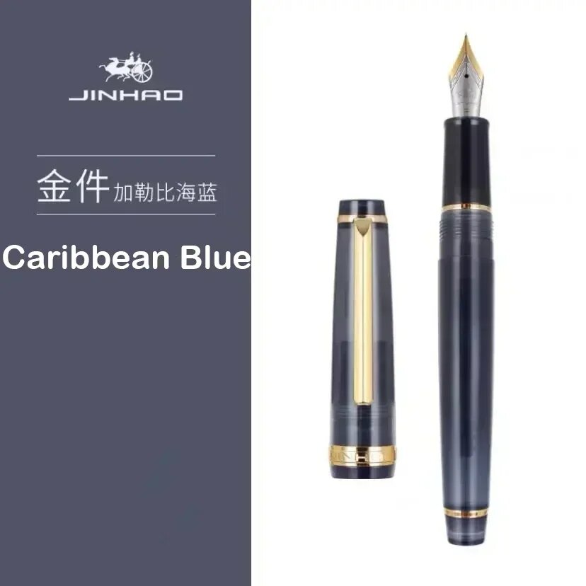 Jinhao 82 перьевая ручка флуоресцентная EF F M Темно-синий, EF, Caribbean Blue