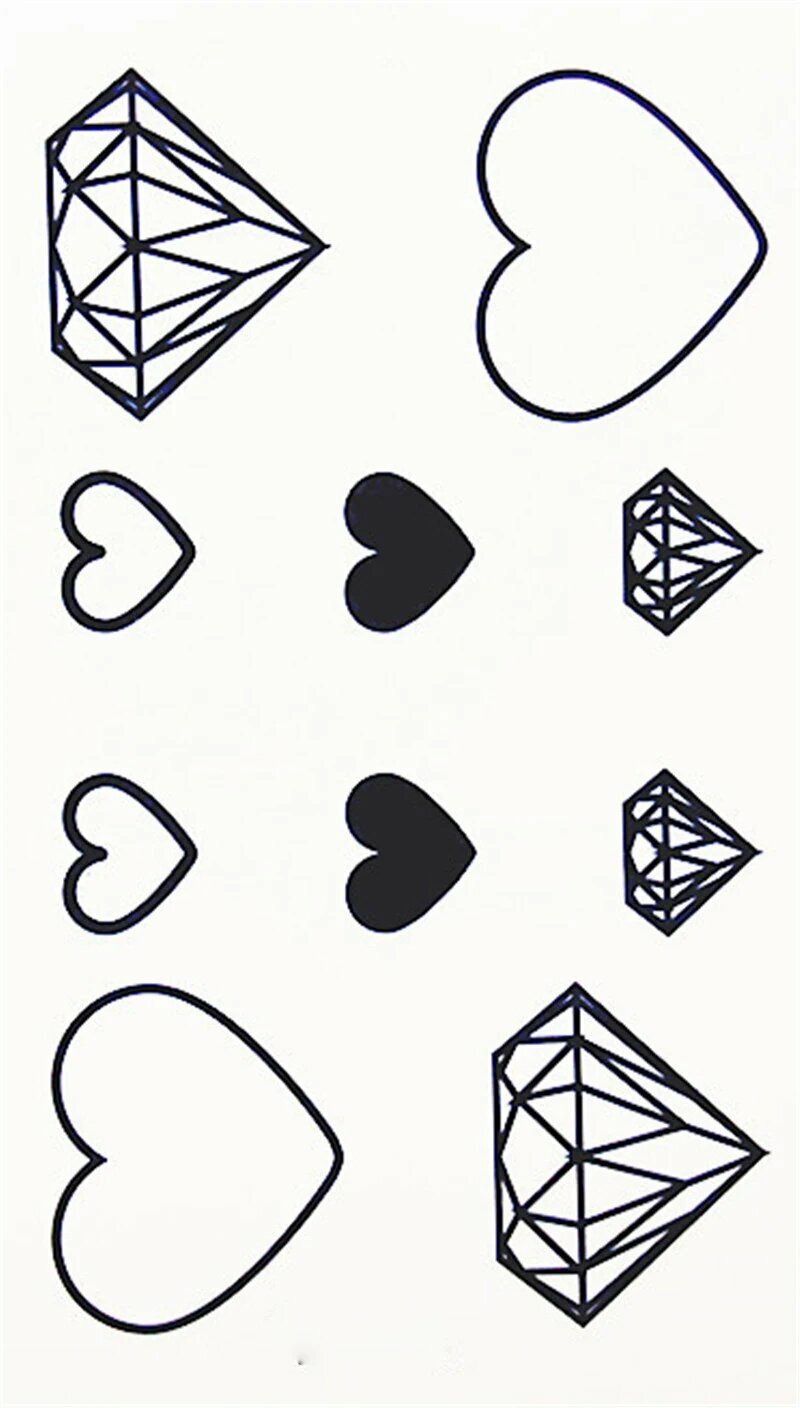 10 моделей синий цвет сердце бриллианты Новая мода Водонепроницаемый Временные татуировки стикер тату Татуировка Женская вспышка поддельная Хна