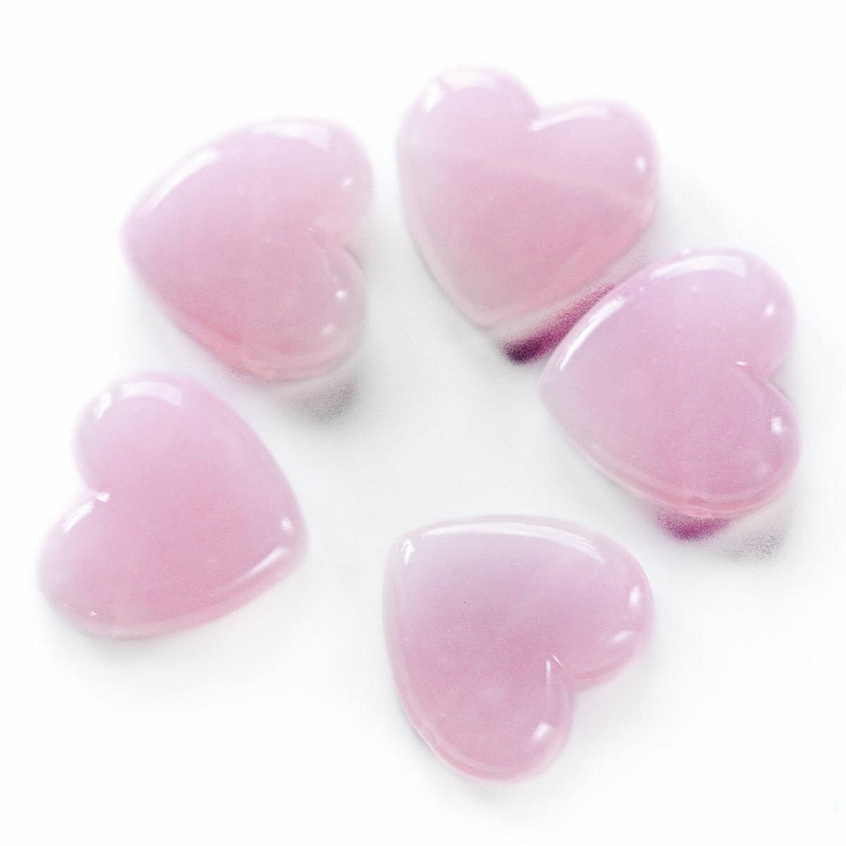 Бусины сердце Лэмпворк стекло 2 шт, розовый, 20x20x7 мм