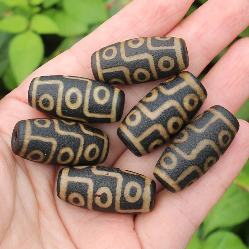 Желтые древние тибетские бусины Дзи из агата лаerf beads 9eyes