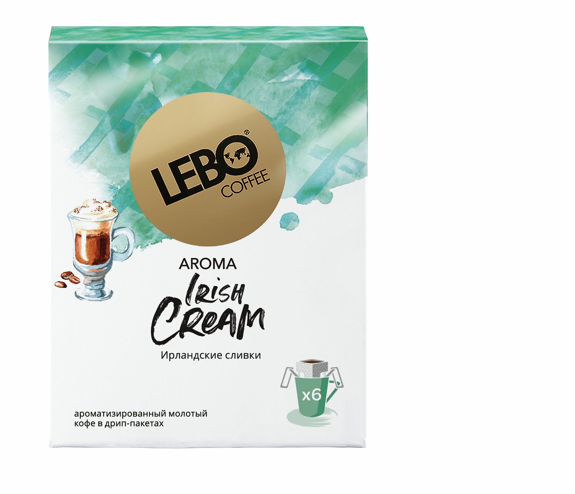 Кофе молотый в дрип-пакетах LEBO IRISH CREAM 6 шт x 10.5 г
