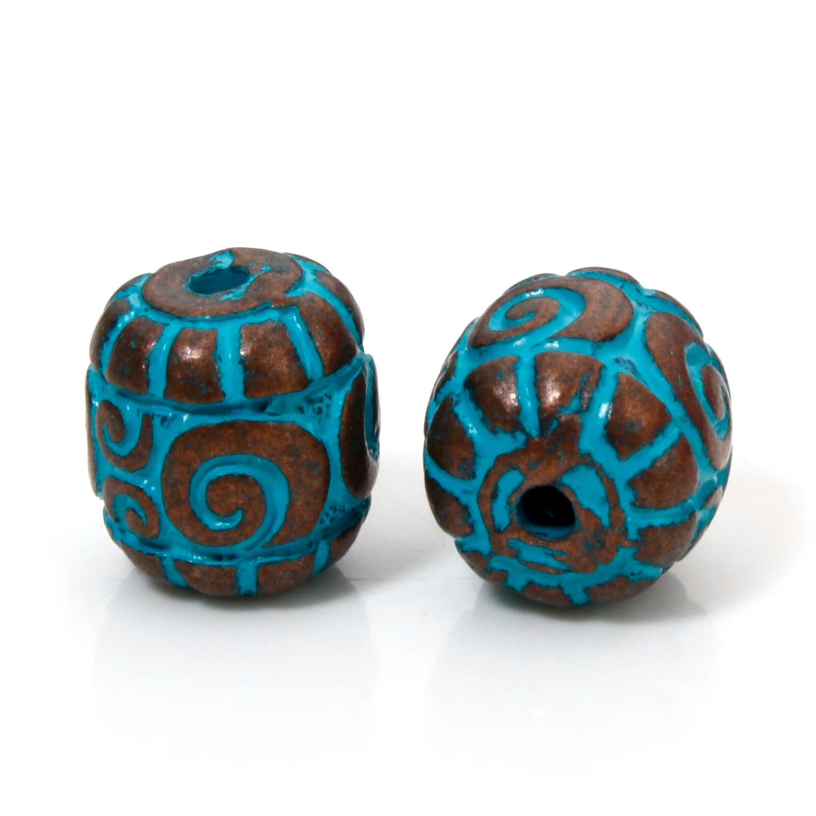 Бусины-разделители DoreenBeads, Antique Copper9, синие, 10 шт.