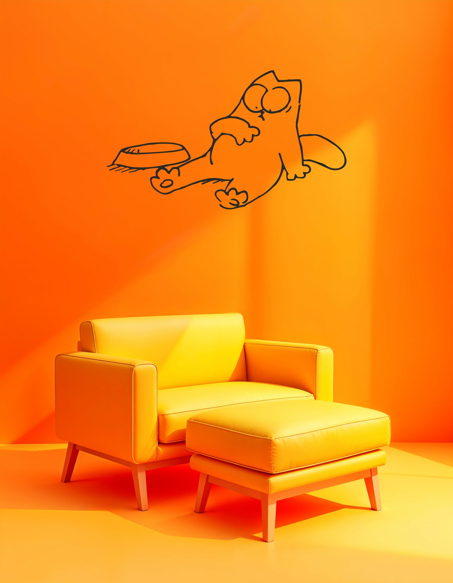 Панно настенное из дерева "Кот " 50х29 см