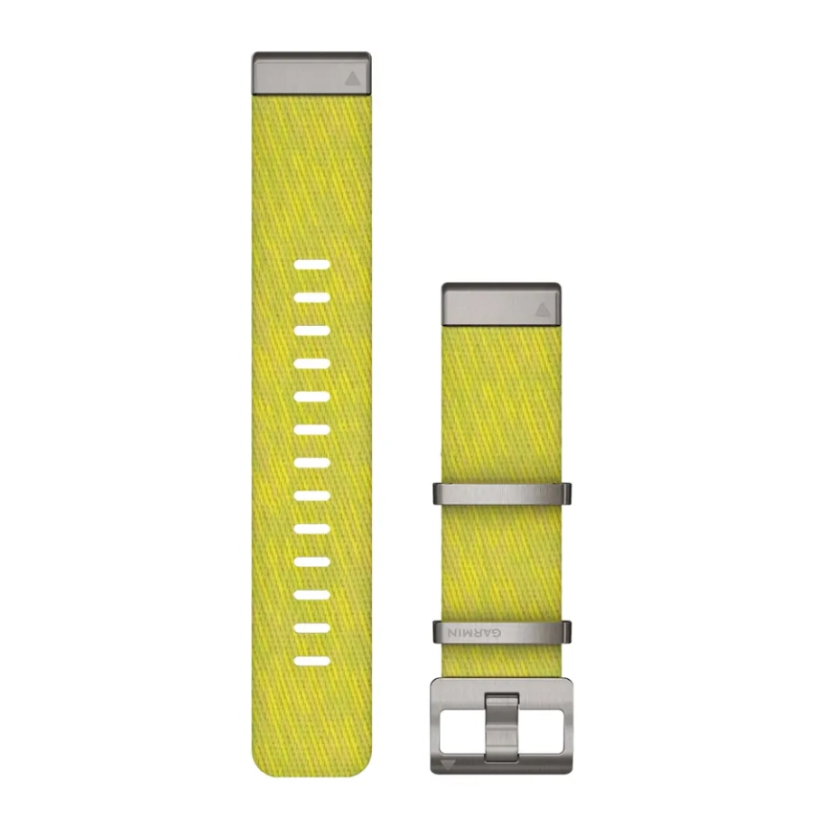 QuickFit 22 Watch Straps Jacquard-weave Nylon Strap – Yellow/Green 010-12738-23