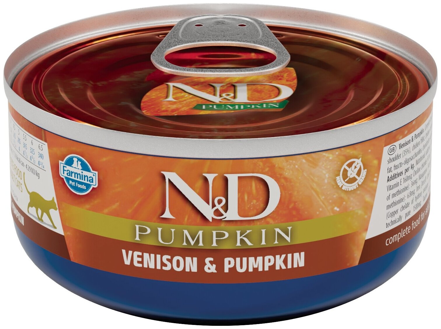 Корм влажный Farmina N&D для кошек с тыквой, оленина, 70 г .