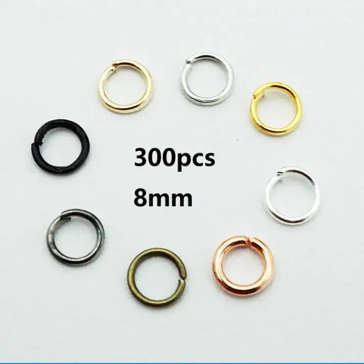 Открытые круглые соединительные кольца TYEXCELENRATE Mixed color, Circle 300pcs 8mm