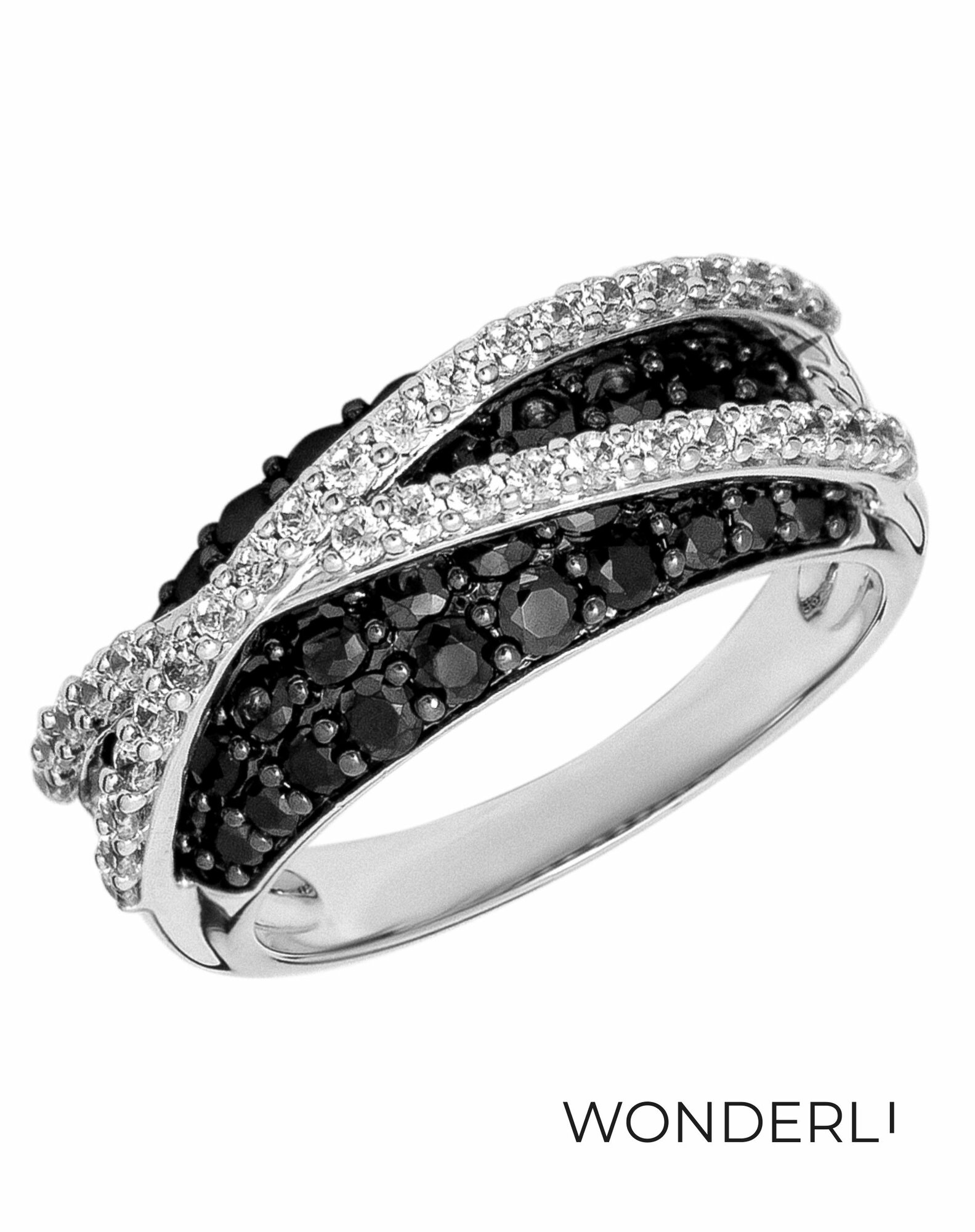 Перстень, серебро, 925 проба, родирование, шпинель, фианит