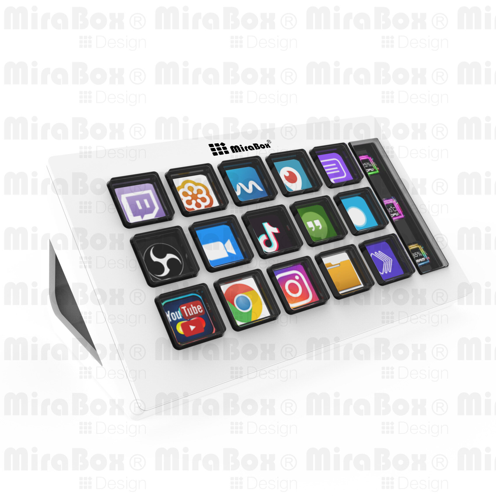StreamDeck макро-кнопки с LCD-экраном, настраиваемая клавиатура для стриминга белая