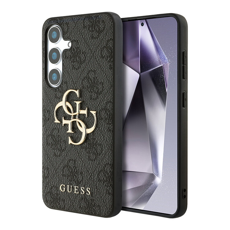 Guess чехол для Galaxy S25, PU кожа 4G Big metal logo, черный