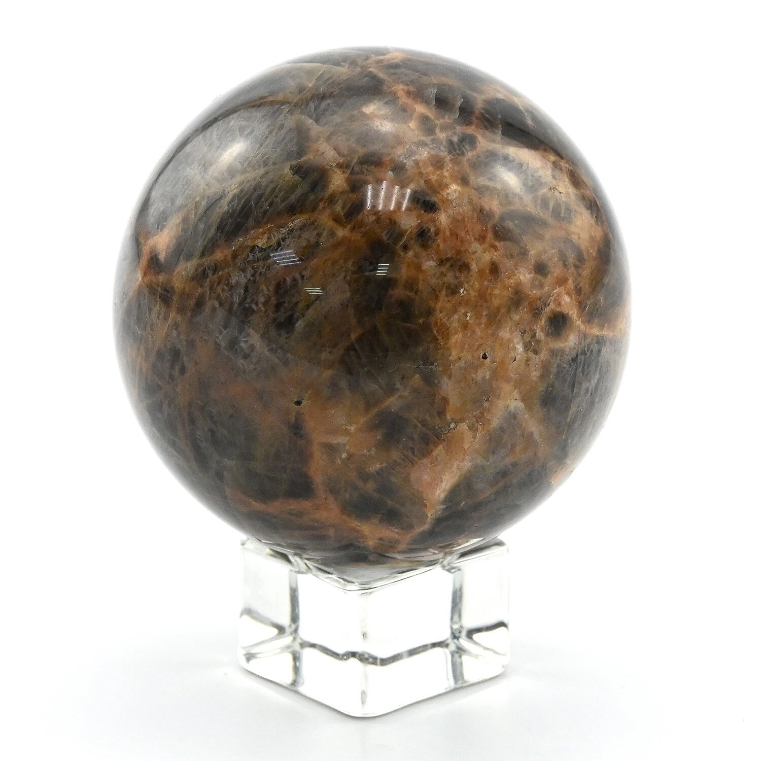 Сувенирный шар из лунного камня черного, диаметр 61мм .