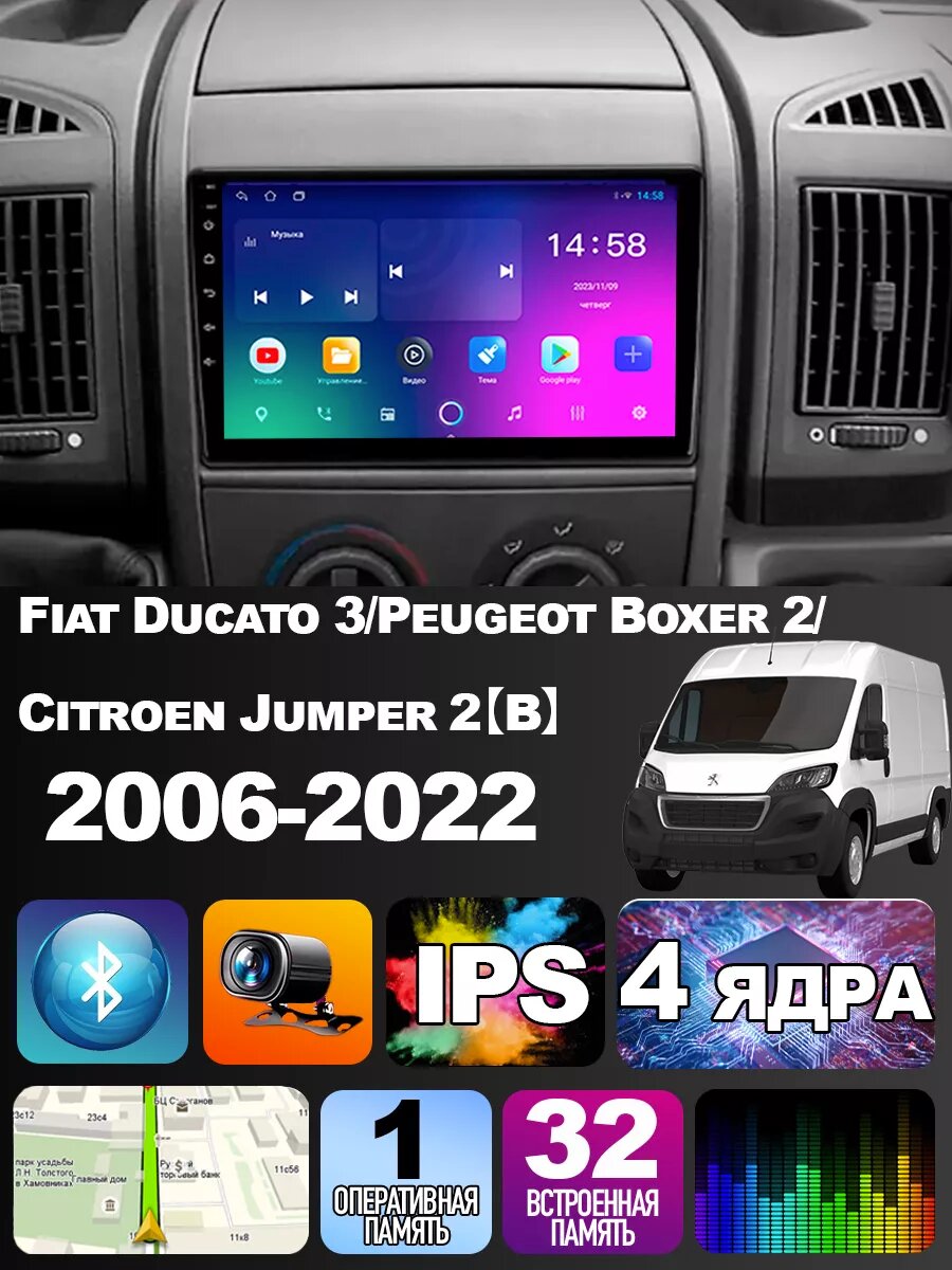 Магнитола Fiat Ducato 3/Peugeot Boxer 2 2006-2022 1+32