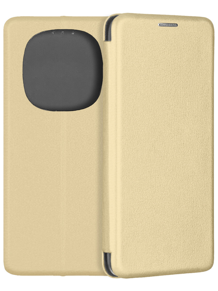 Чехол-книжка для Redmi Note 14 Pro 5G золотистый / подставка, отделение для карт