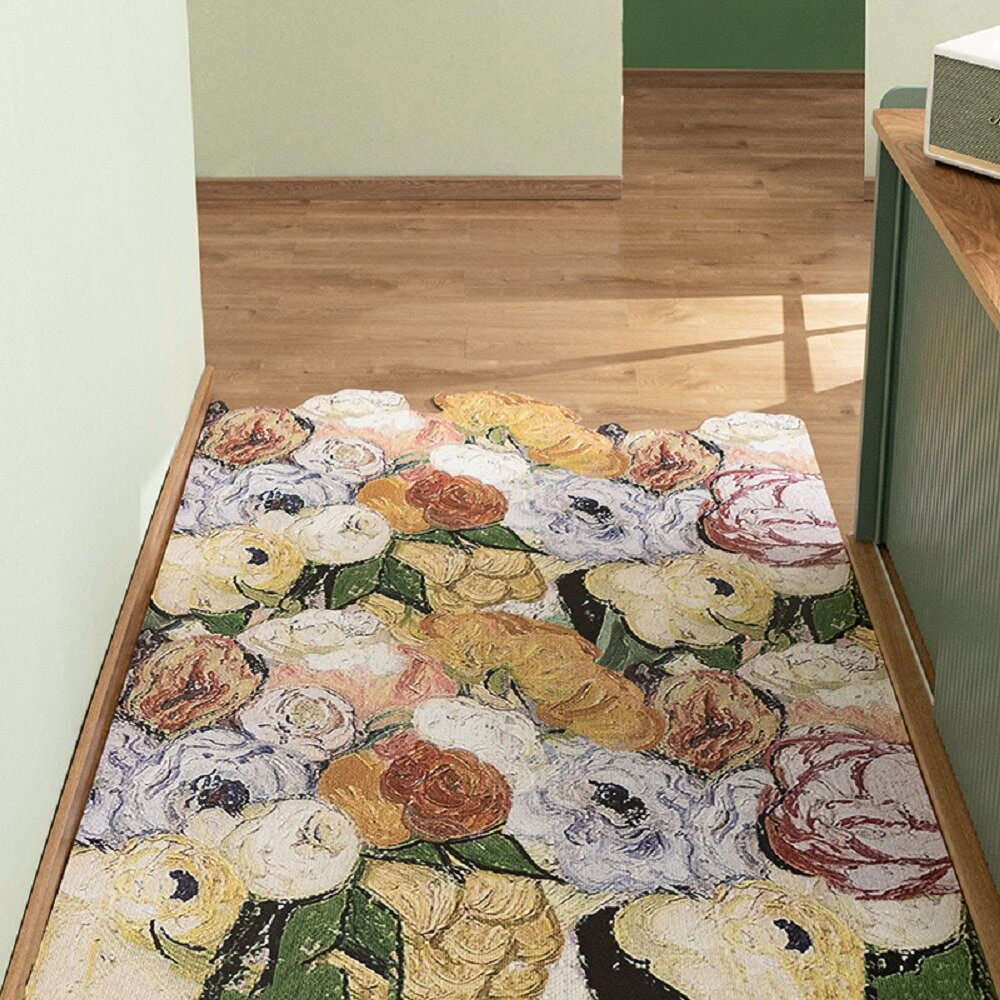 Коврик для входной двери вырезной, грязезащитный в прихожую, противоскользящий яблоня вертикальный 80 × 120 см