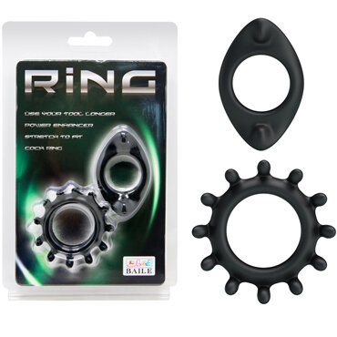 61374 Baile Ring два кольца A, черный. Набор эрекционных колец