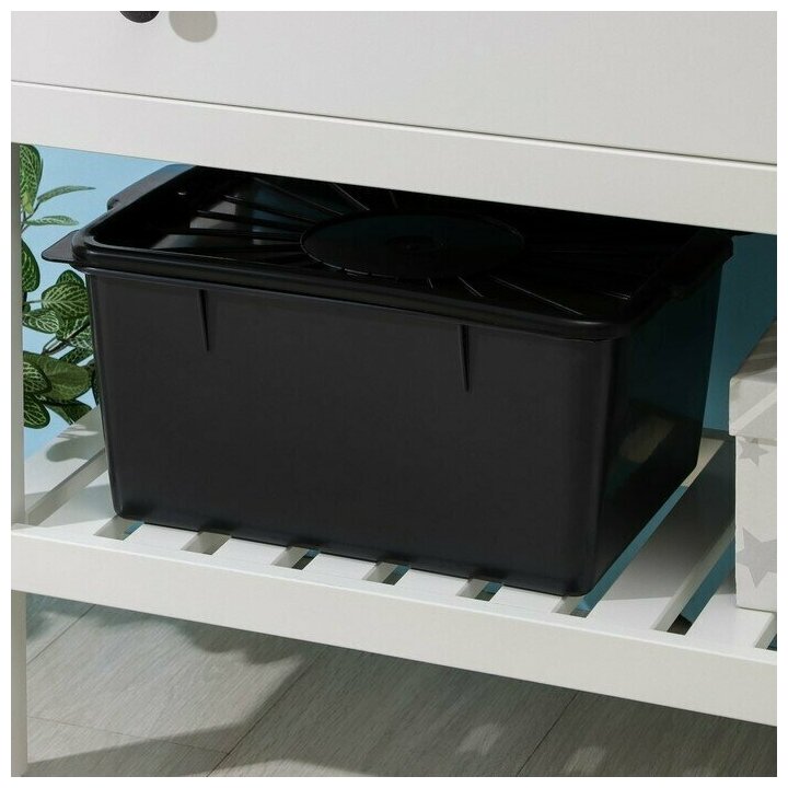 Контейнер для хранения с герметичной крышкой, 18 л, 36,5 26 25 см, цвет чёрный