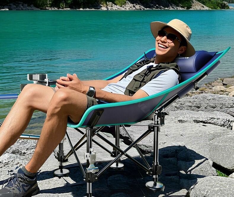 Удобное карповое кресло для рыбалки с высокой спинкой, складное легкое зимней и кемпинга, поддержка до 200 кг, многофункциональное, комфортное отдыха на природе.