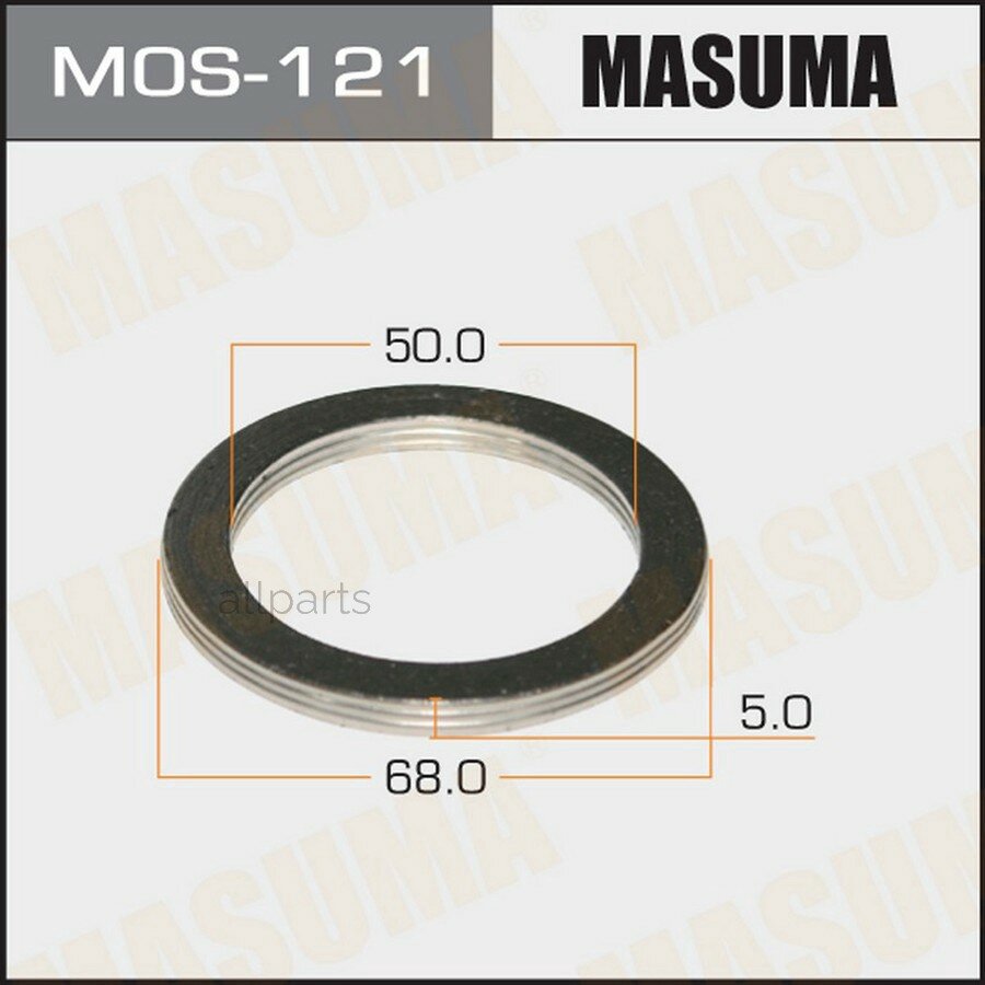 MASUMA MOS-121 кольцо уплотнительное! (м) 50x68x5\ Mazda 323, Toyota, Opel 1.3/1.5/1.6/1.7/2.0 D