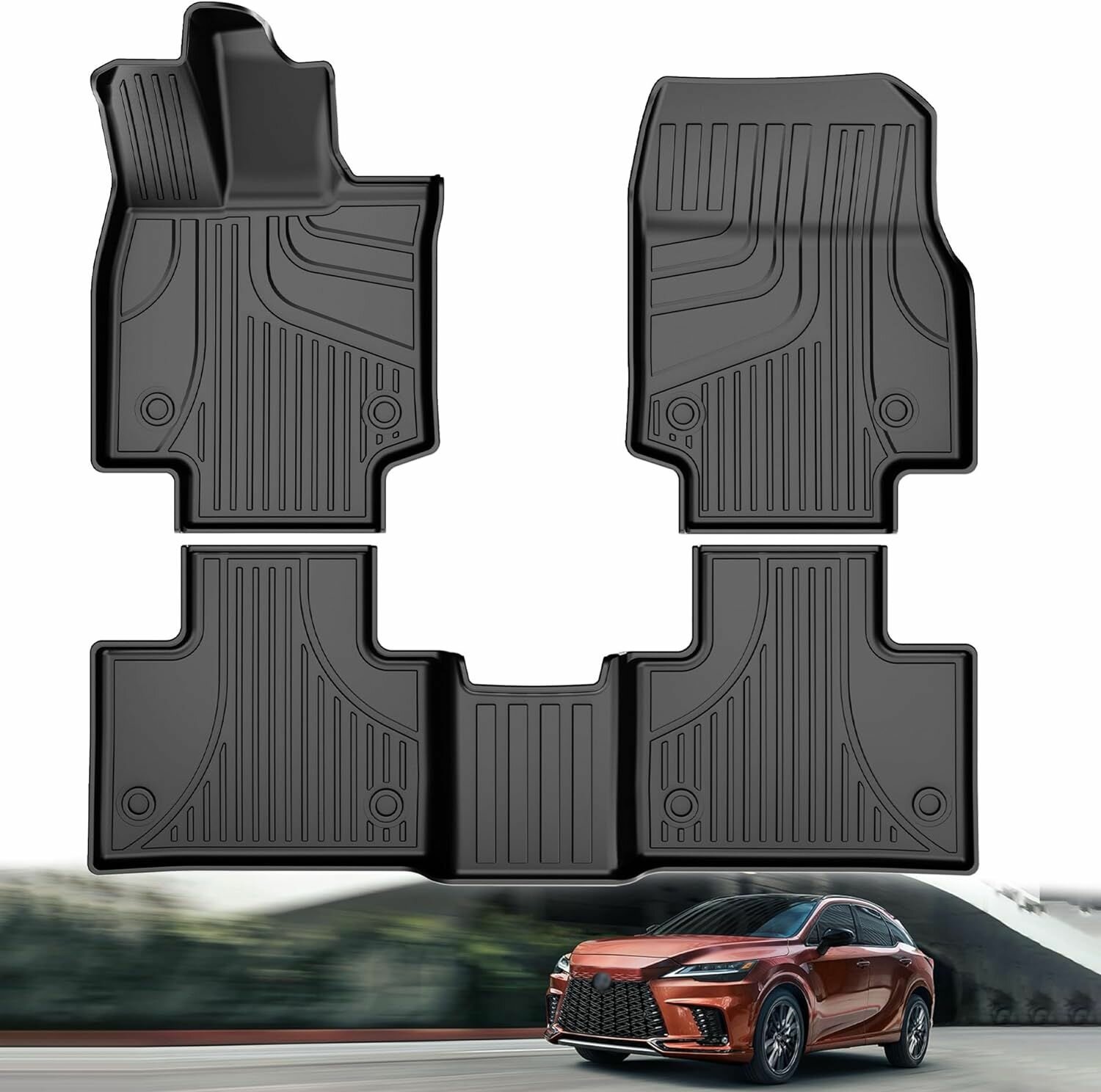 Коврики для пола 2023-2024 для Lexus RX350/RX350h/RX500h (НЕ подходит для модели RX450h PHEV)