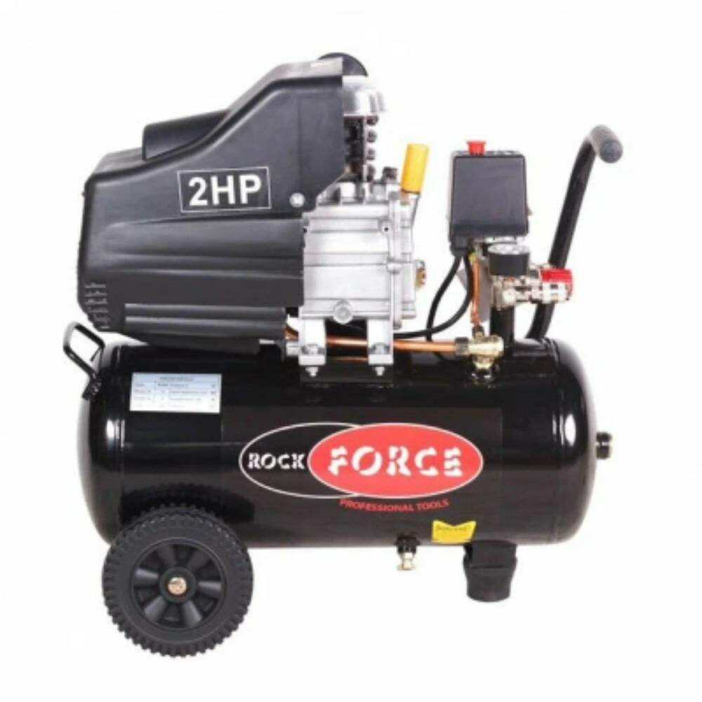 Компрессор ROCKFORCE, поршневой, прямой привод, коаксиальный, масляный, 24 л