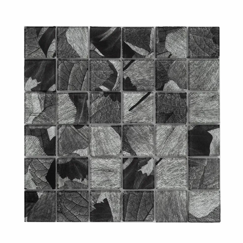 Плитка мозаика стеклянная с фольгой КерамограД 30х30см PM4002/ 1 сетка