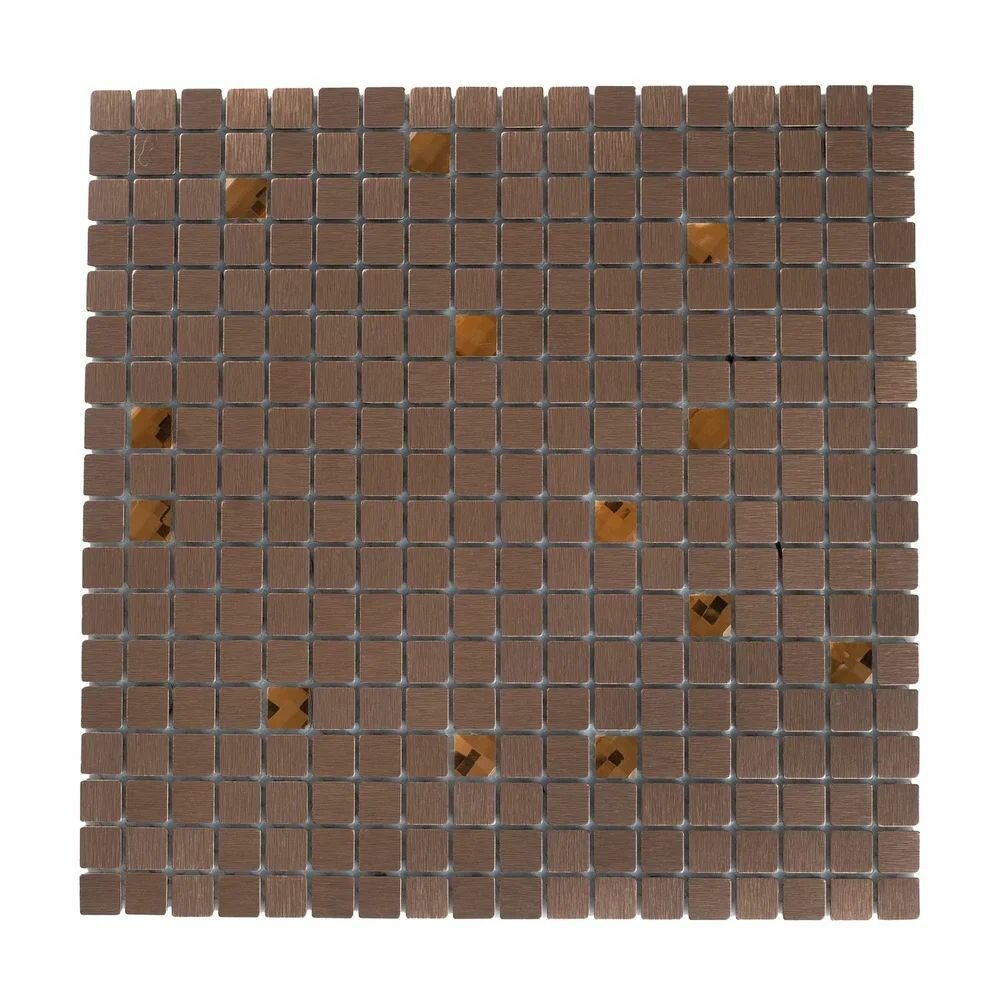 Плитка мозаика КерамограД алюминевая на сетке для ванной и душевой, влагостойкая износостойкая, 30х30см / 1 сетка