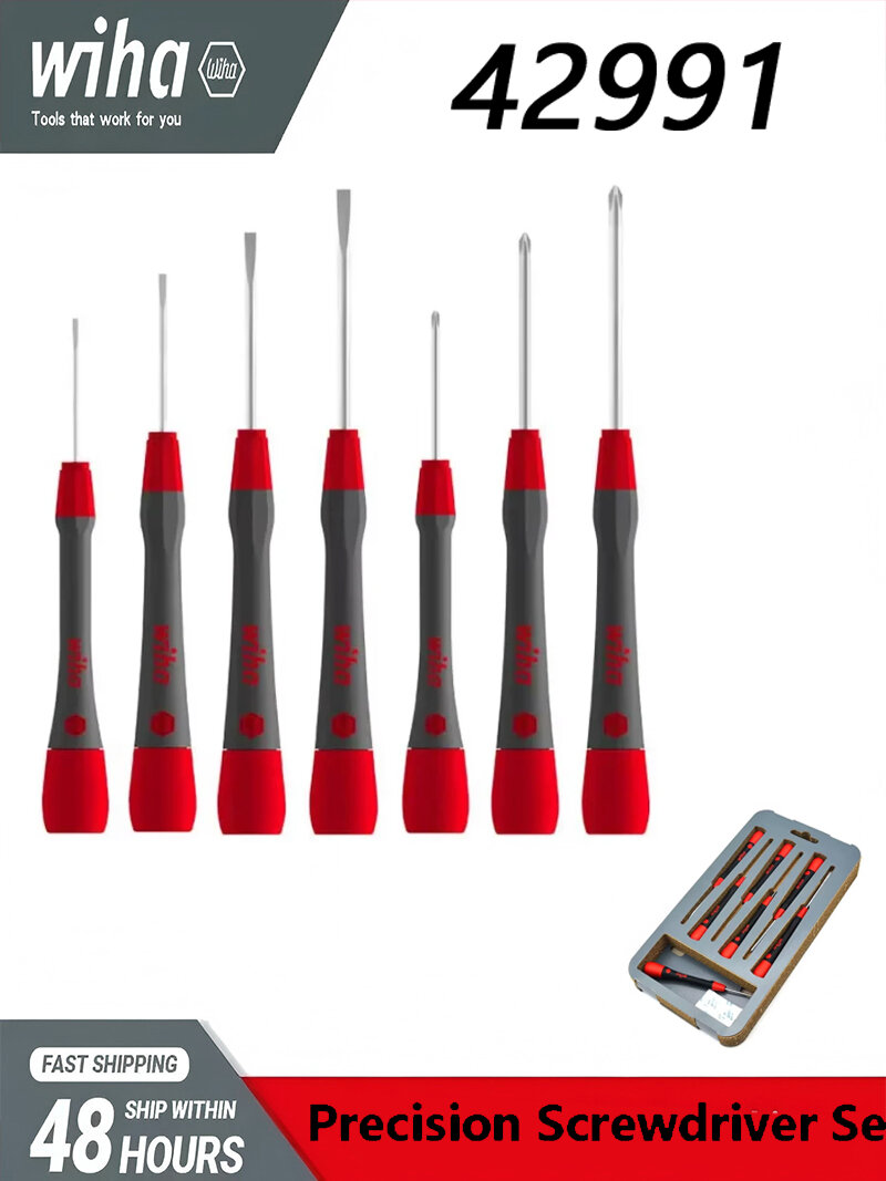 WIHA, набор точных ремонтных отверток с крестообразным шлицем и шлицевой головкой, 42991-