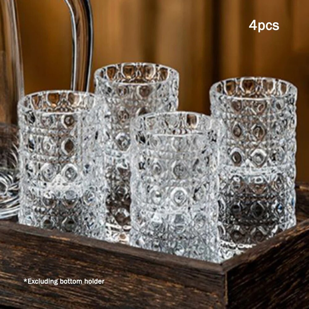 Японские бокалы для сакэ, стекло, алмазная текстура 4PCS