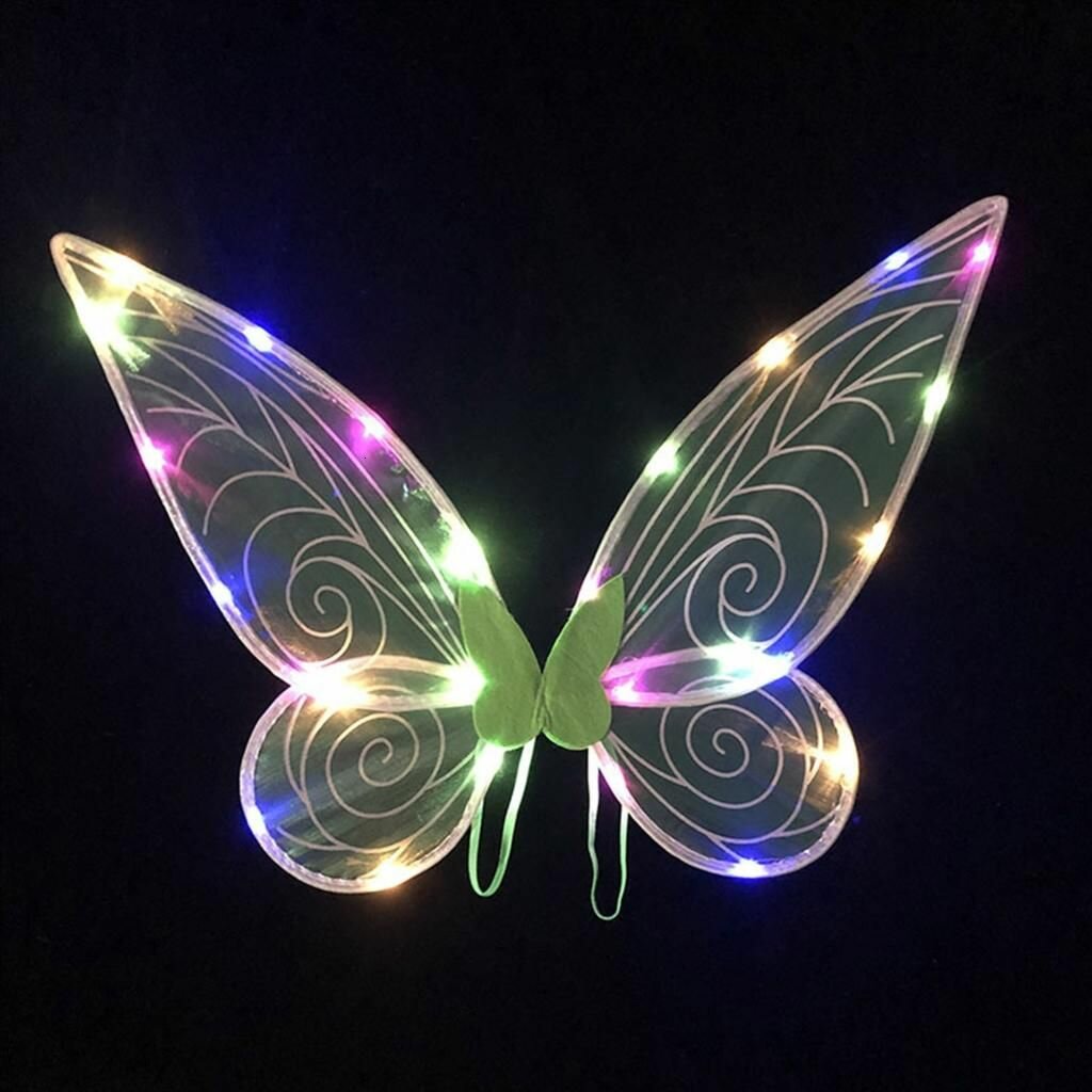 Электрогирлянда, Светящиеся крылья эльфа с подсветкой-зеленые фонарики