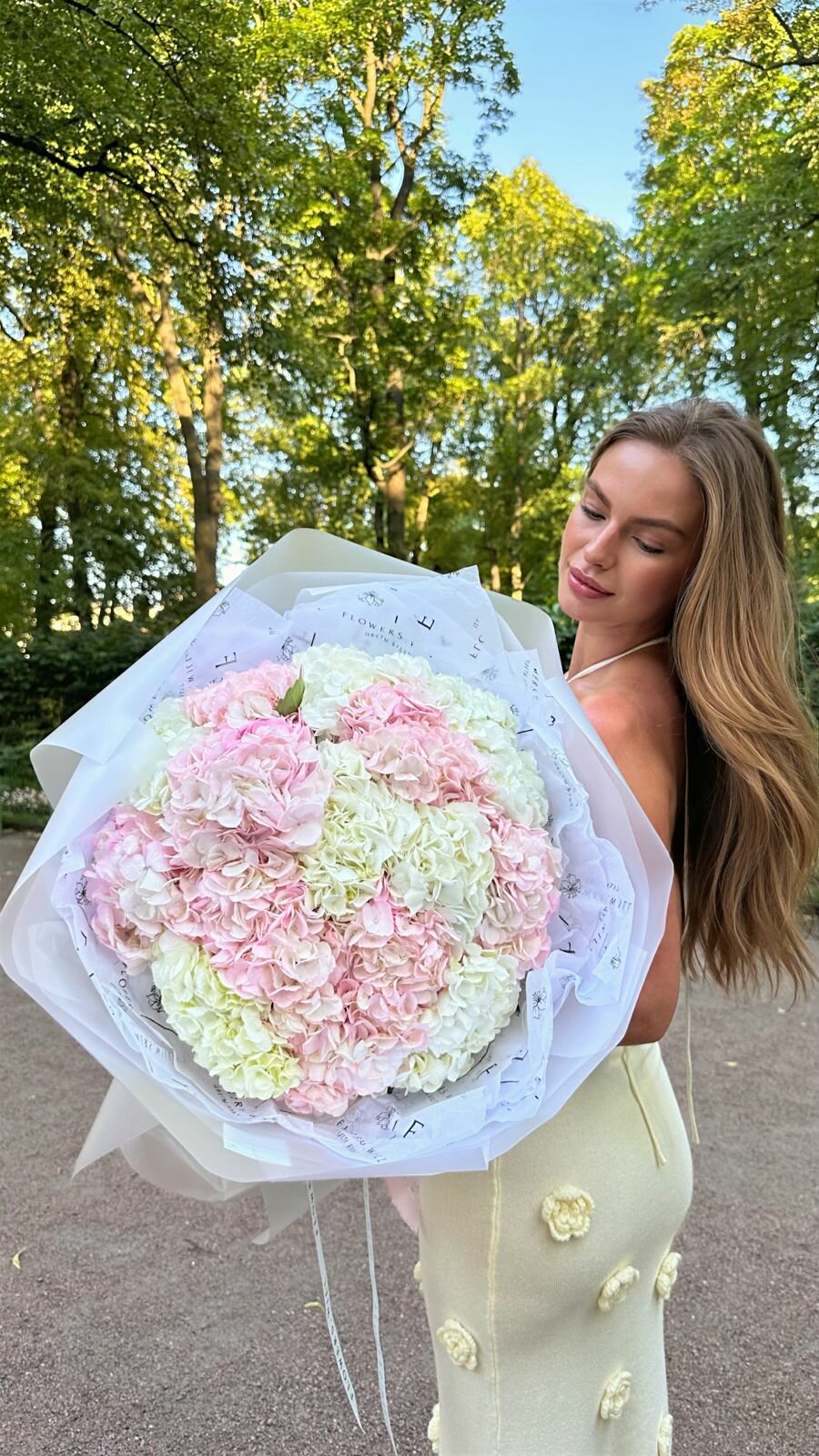 Монобукет Liana Flowers "Воздушность", гортензия, XL, высота 60 см