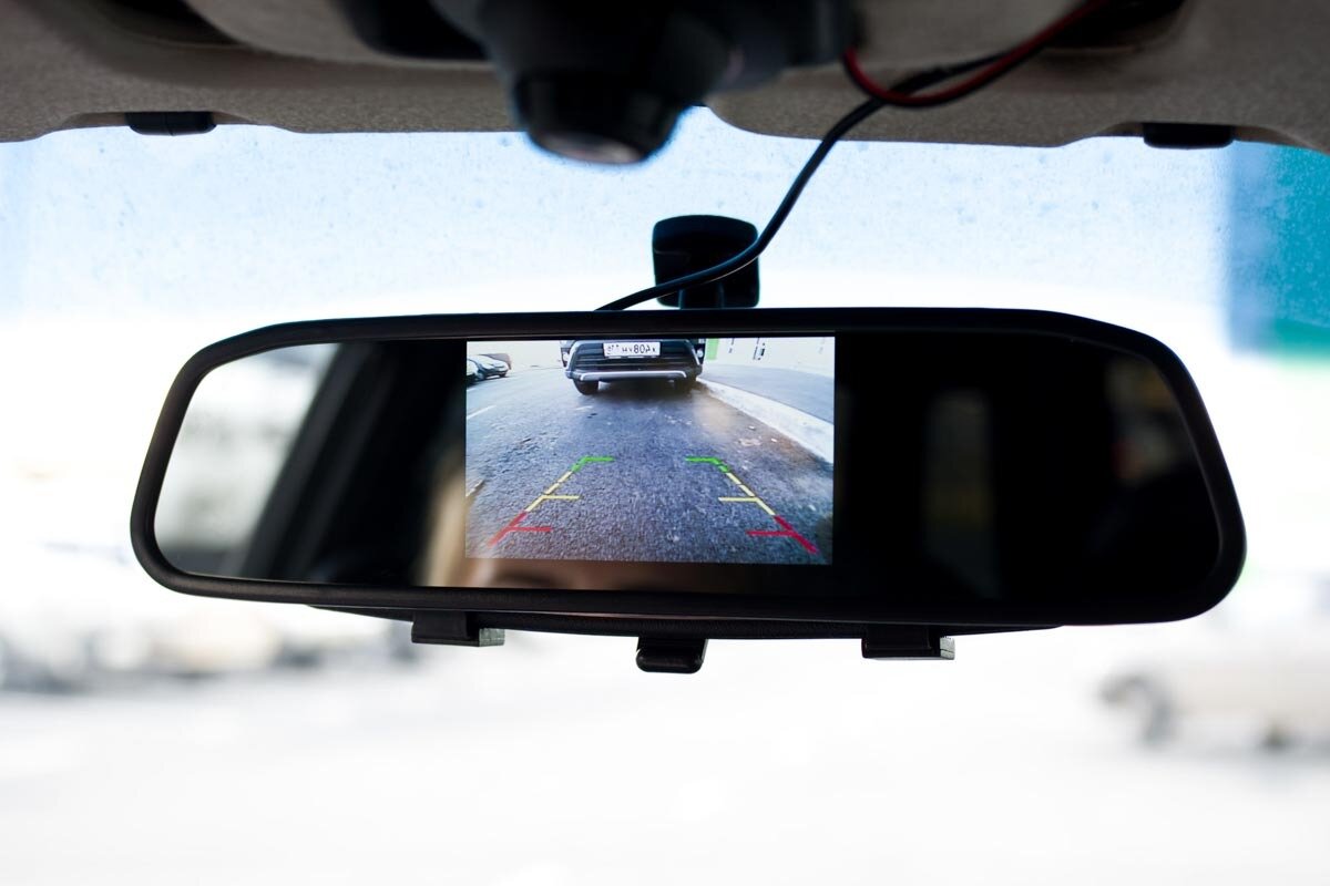 Зеркало заднего вида с монитором и камерой для парковки