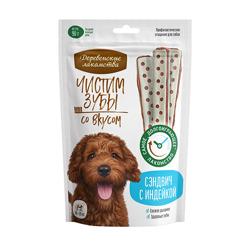 С Индейкой 90 г лакомство для собак сэндвич
