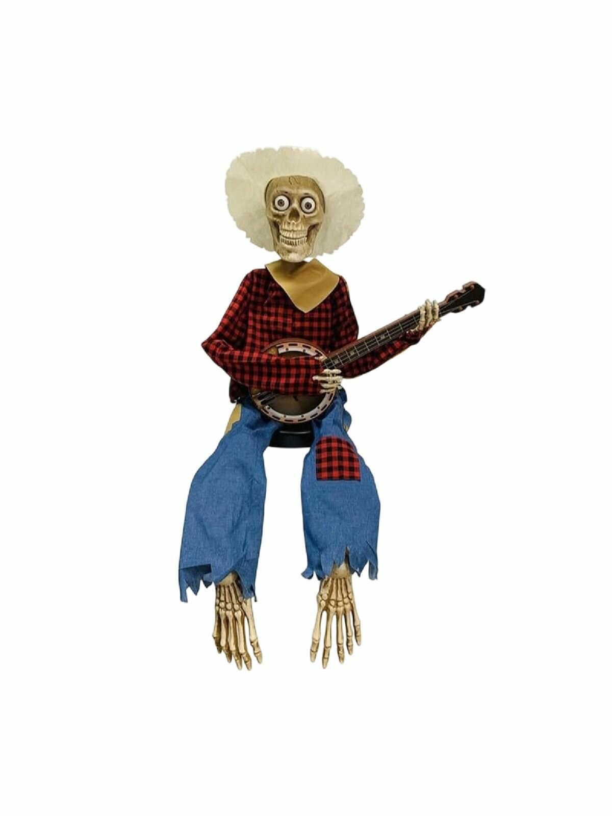 Статуэтка, Украшение в виде черепа гитары на Хэллоуин (40 см со светом)