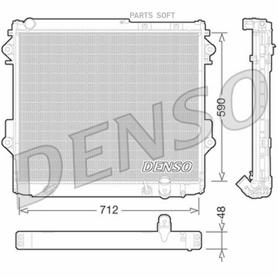 Радиатор охлаждения двигателя DRM50075 от официального дистрибьютора, DENSO, артикул DRM50075