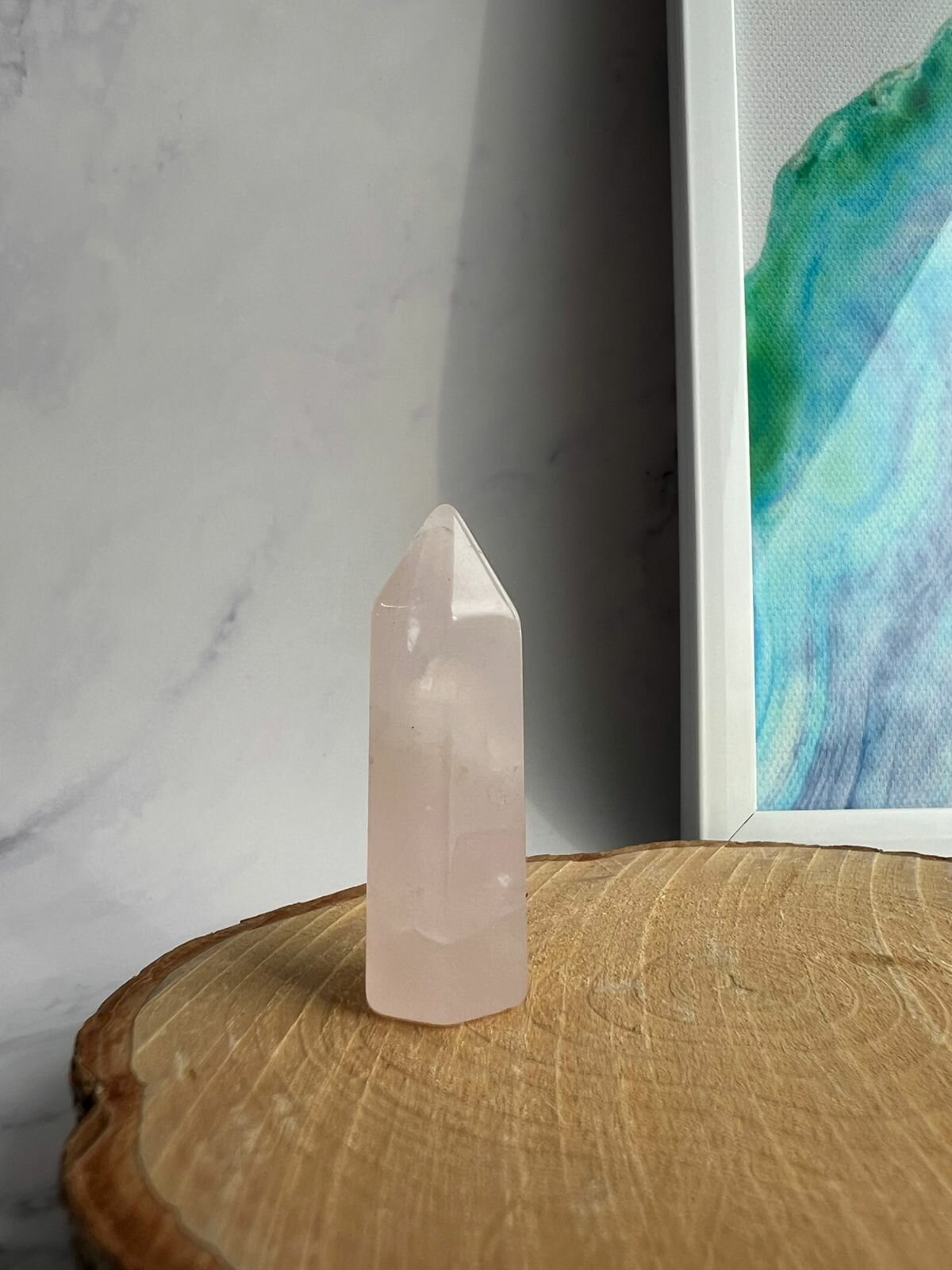 Кристалл Розовый кварц, минерал 37-40 мм.