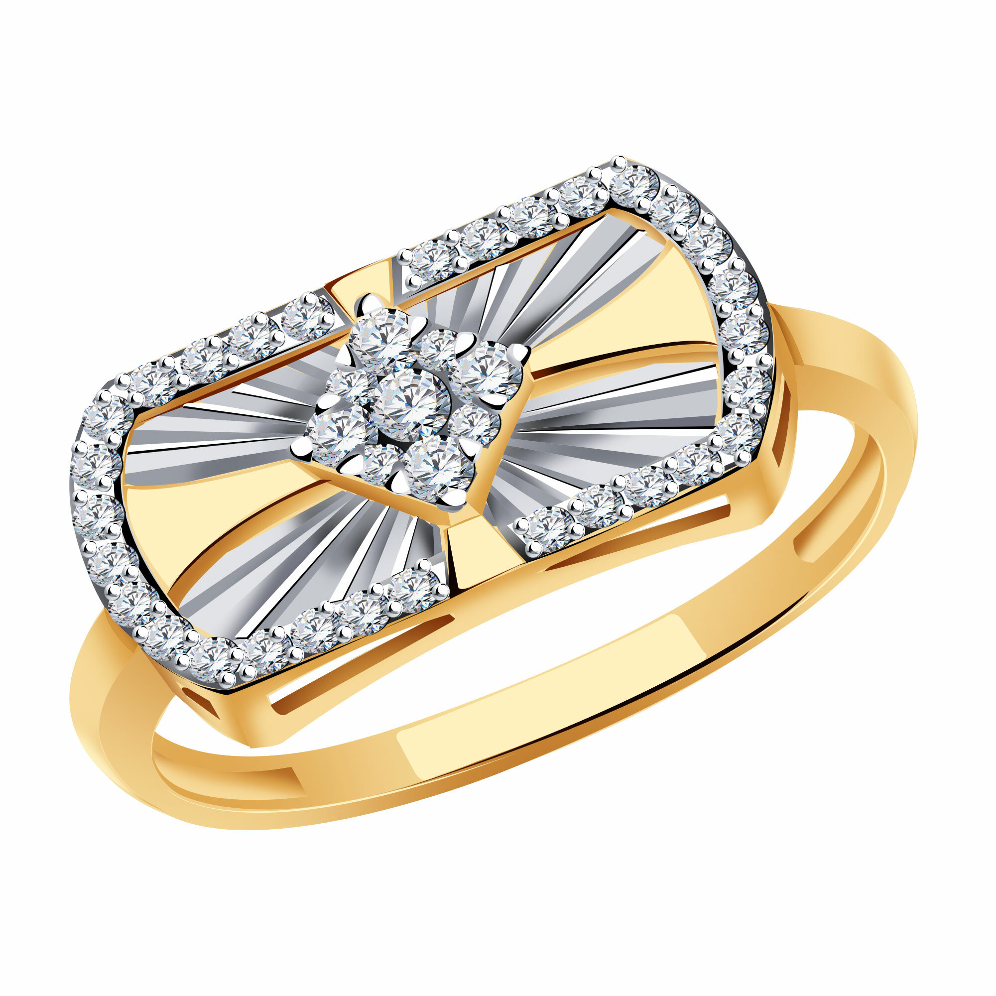 Кольцо, красное золото, 585 проба, бриллиант