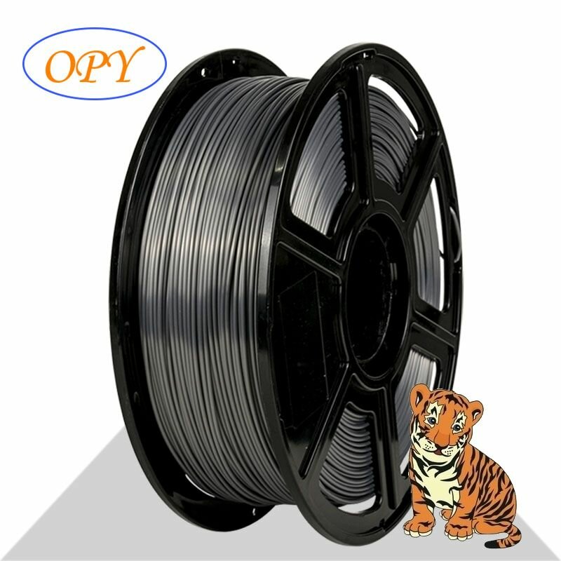Шелковая нить OPY 1,75 мм Сатин PLA для 3D-печати Пластик 1 кг Металл Серый цвет
