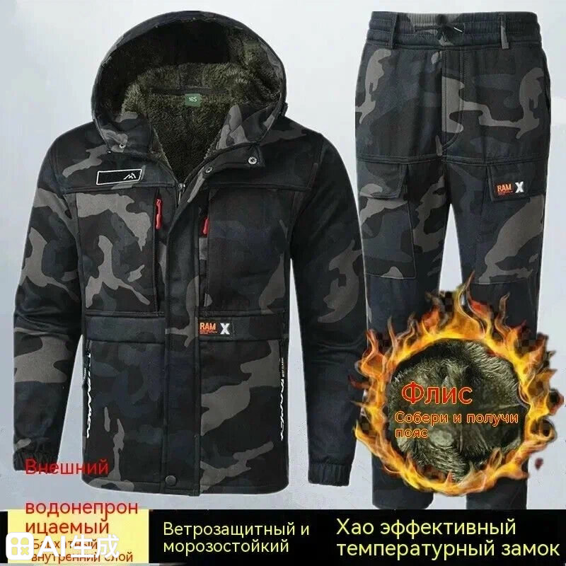 Мужская зимняя рабочая одежда (подходит для наружного/строительства/ремонта автомобилей и т. д.)