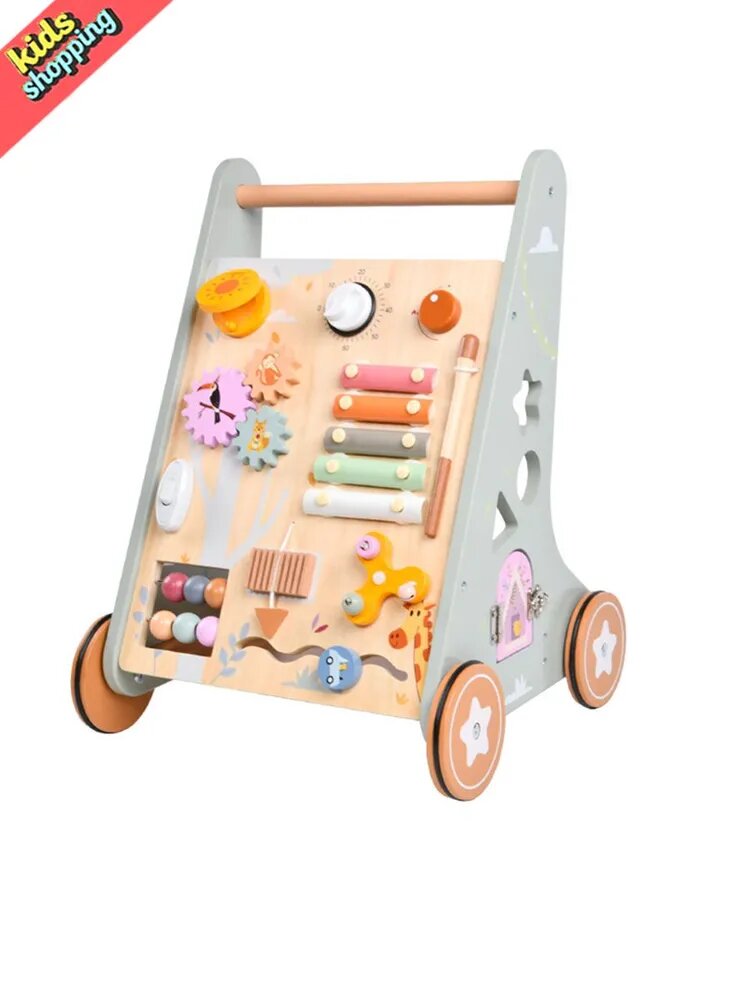 Деревянная рамка для обучения ходьбе, детский подвижной тренажер с клавесиной и шестеренками, антикреновый