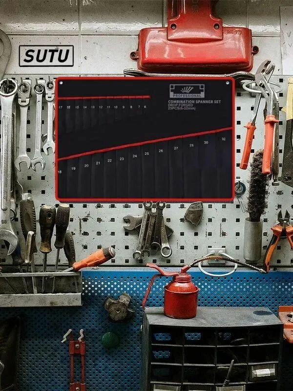 Рулон-органайзер для гаечных ключей на 25 карманов, складной чехол из прочной ткани Oxford, компактный кейс для инструментов 6-32 мм, удобное хранение ключей для плотника и сантехника