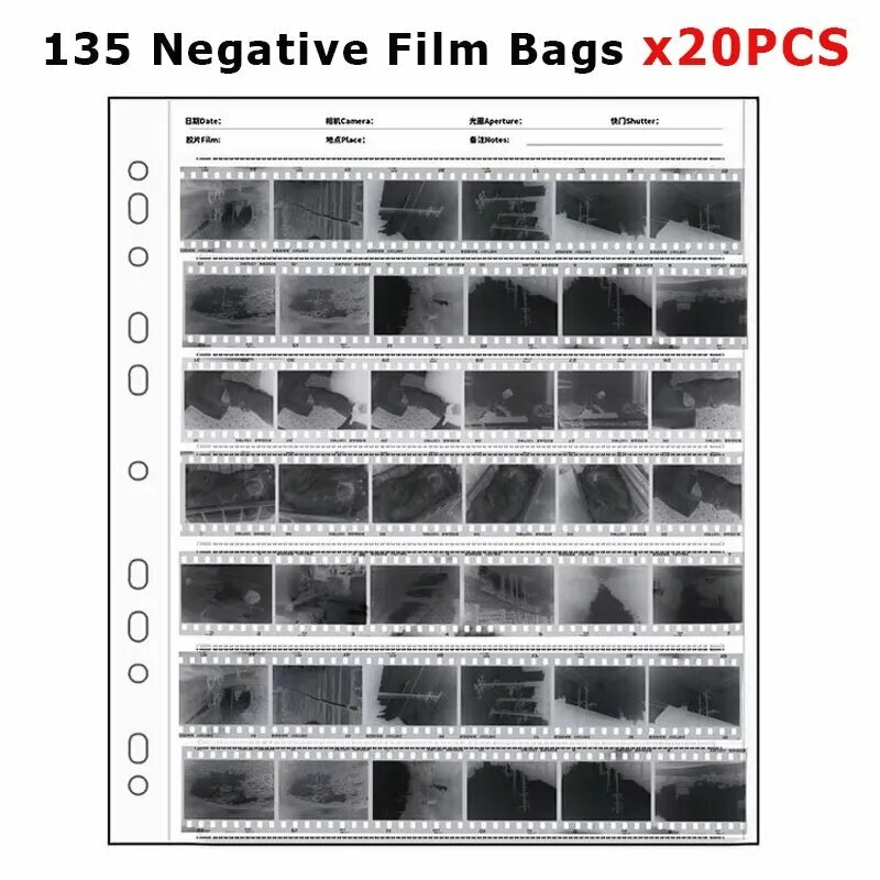 135 (35мм) Kodak/Fomapan/ILFORD Glossy фотопленок бескислотный пакет для хранения (20 листов по 42 кадра, c перфорацией для папки, прозрачный глянцевый)